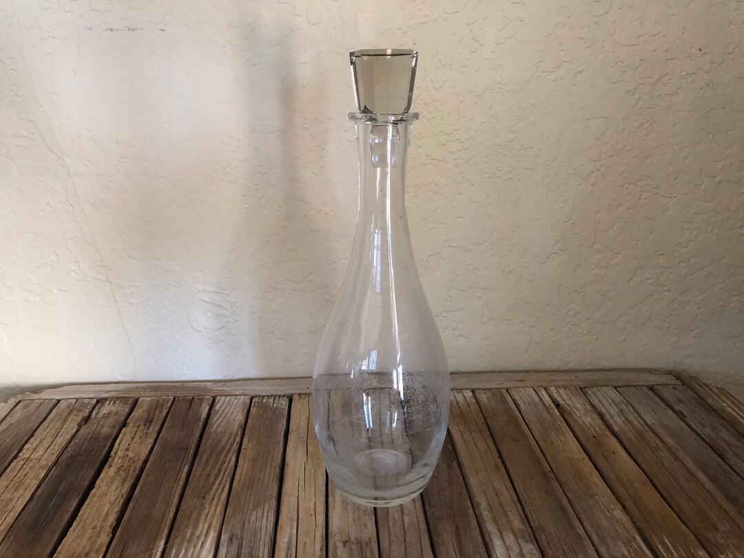 Vintage 13 1/2 Tall Etched Glass Grape Liquor Bottle Decanter - Etsy