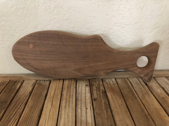 Primitive Wood Fish Cutting Board - Etsy