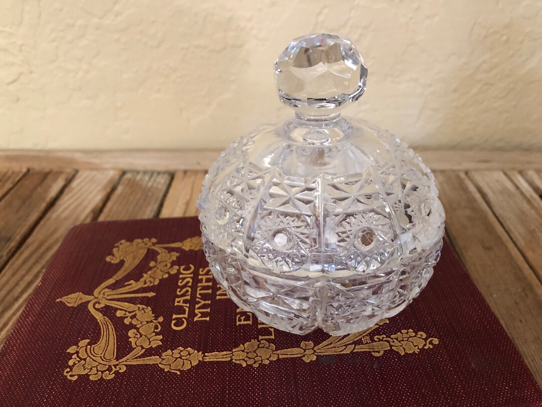 Vintage Crystal Star Canister Cut Glass Canister - Etsy