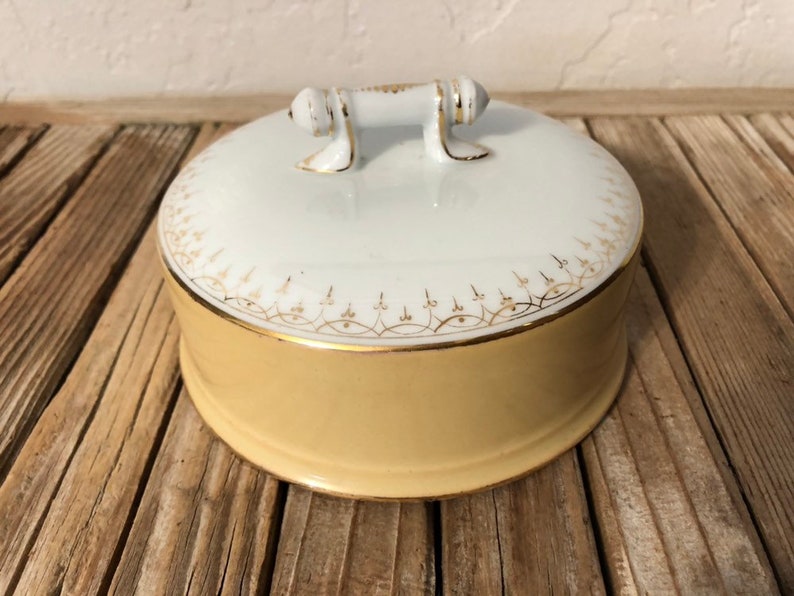 Antique Regency Yellow and Gold Ceramic Cheese Cover - Etsy