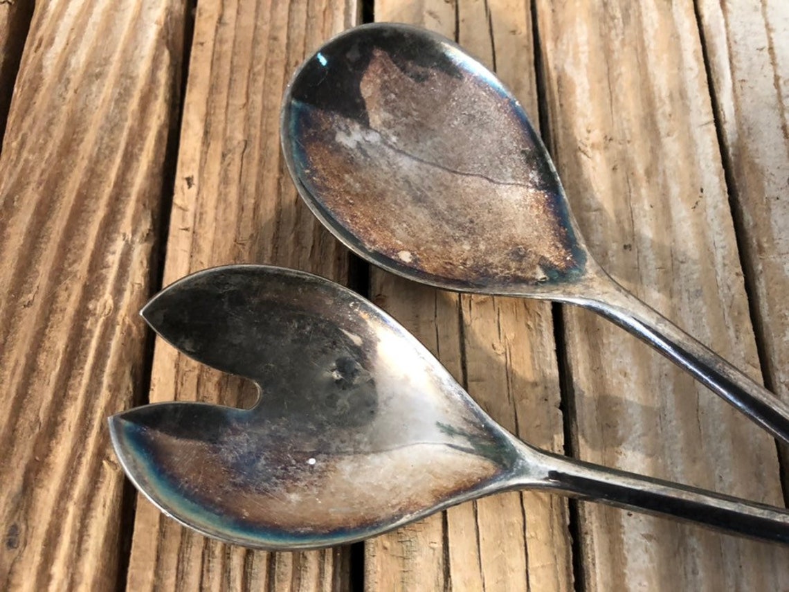 Set of Brama English E.P on Zinc Spoon and Fork Silver Serving | Etsy