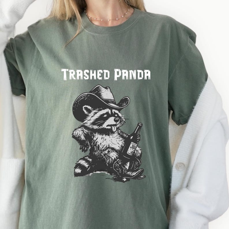Trashed Panda Comfort Colors T-shirt, Funny Gag Gift Shirt, Trash Panda ...