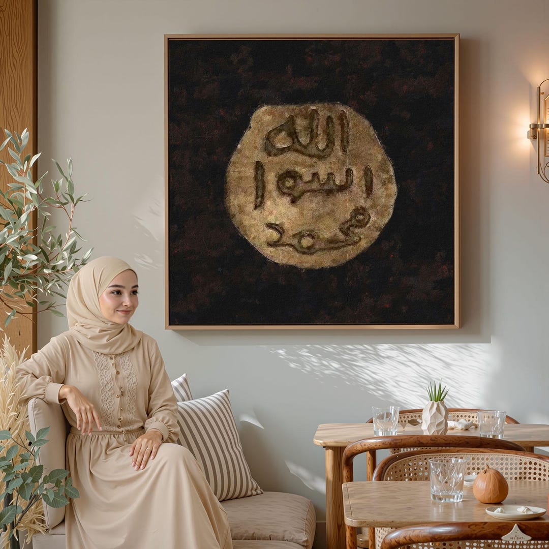 Prophet's Seal Allah Rasul Muhammad Canvas | Modern Minimalist Framed ...