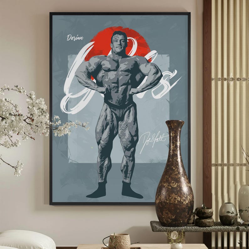 Dorian Yates Bodybuilding Wall Art, Mr Olympia Signature Canvas, the ...