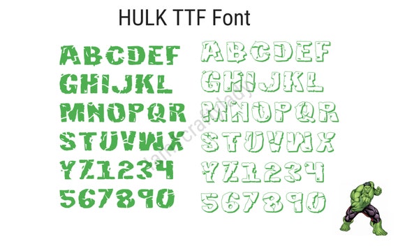 Incredible Hulk TTF Font Cricut Hulk Inspired Font Digital | Etsy