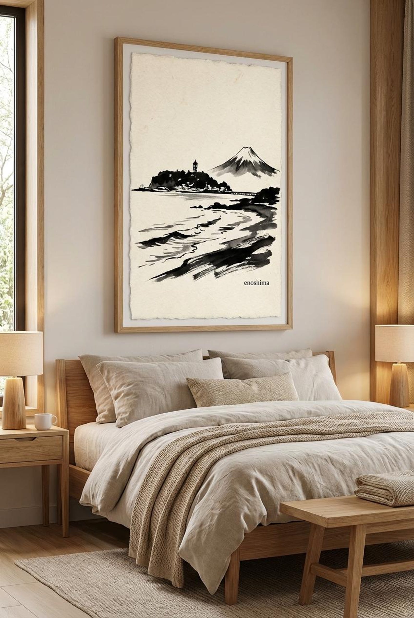 Enoshima Japan Wall Art, Japandi Print, Minimalist Digital Download ...