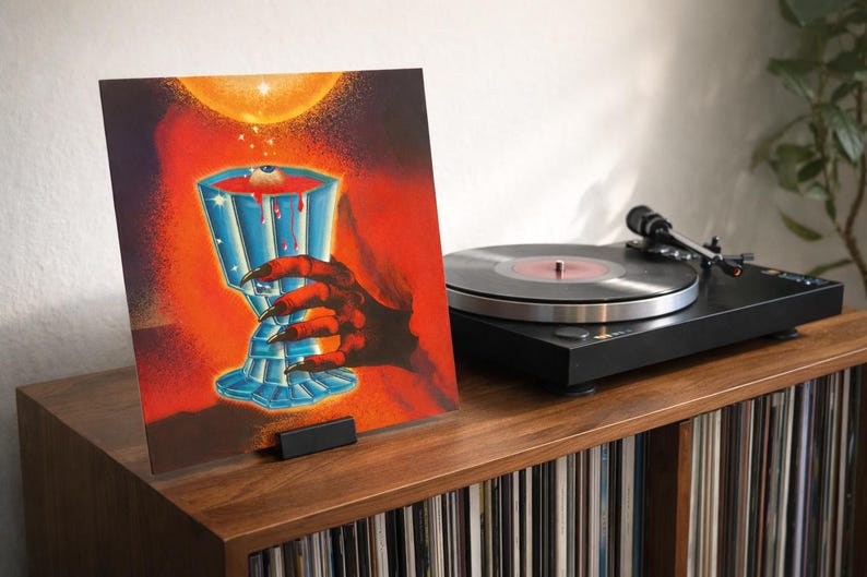Vinyl Record Display Stand – Minimal Matte Black LP Holder - Modern ...