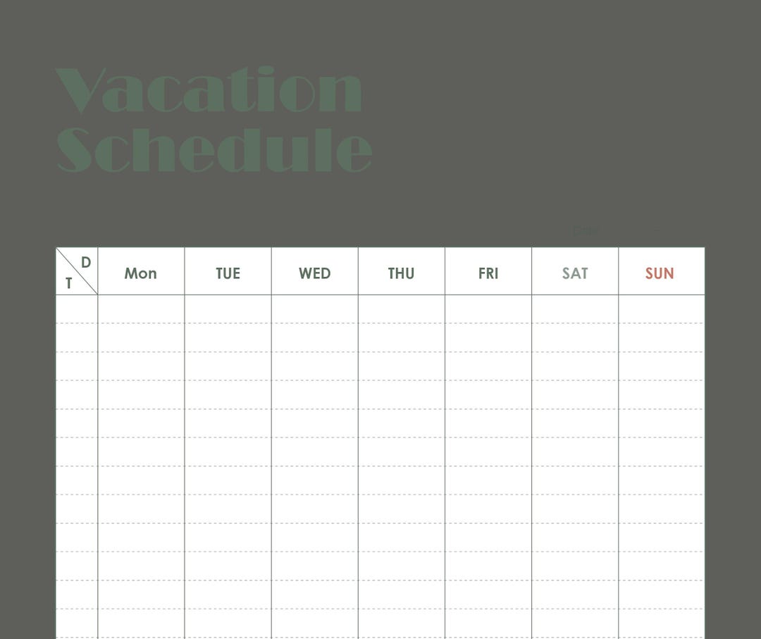 Vacation Schedule Planner for Kids | Printable Planner | Homeschool ...