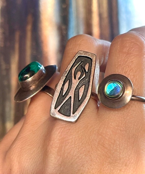 modernist human ring sterling - Gem