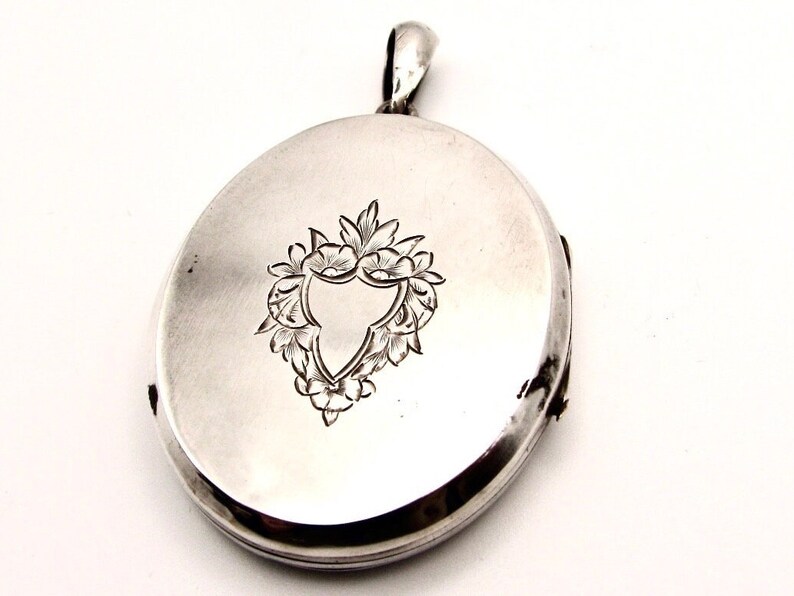 Antique Victorian Locket 'aesthetic Era' Oval Sterling Silver English ...