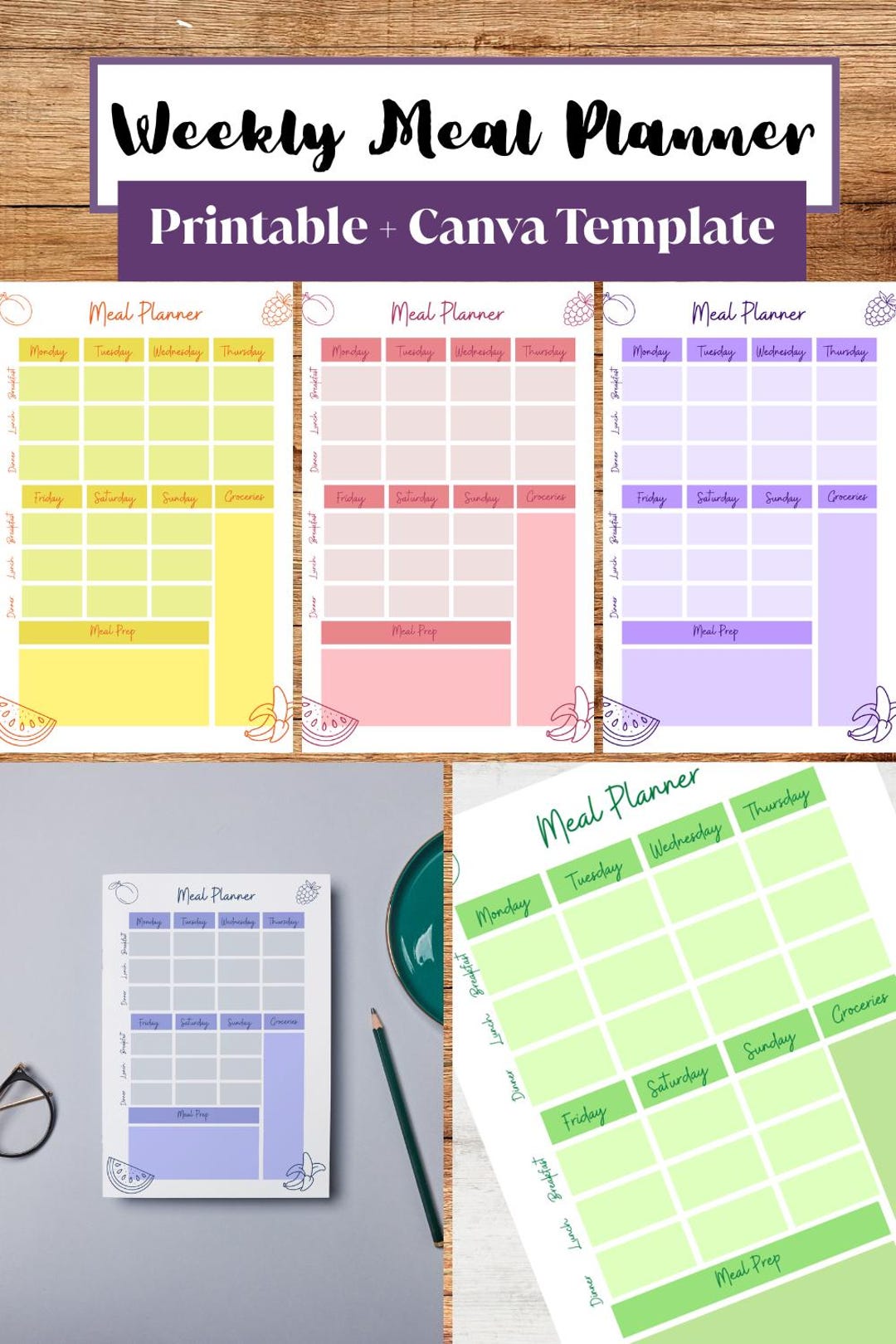 Printable Meal Planner | Healthy Meal Planning PDF + Customizable ...
