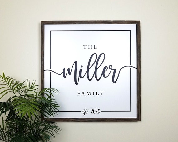 Farmhouse Family Name Sign Personalized Last Name Sign | Etsy