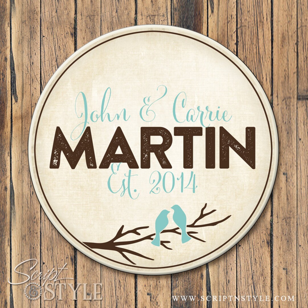Personalized Family Established Sign, Round Personalized Family Name ...