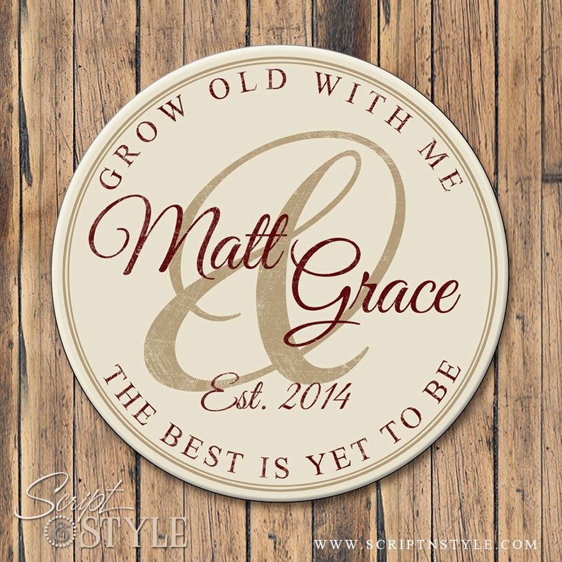 Personalized Couples Name Established Sign Round Personalized | Etsy