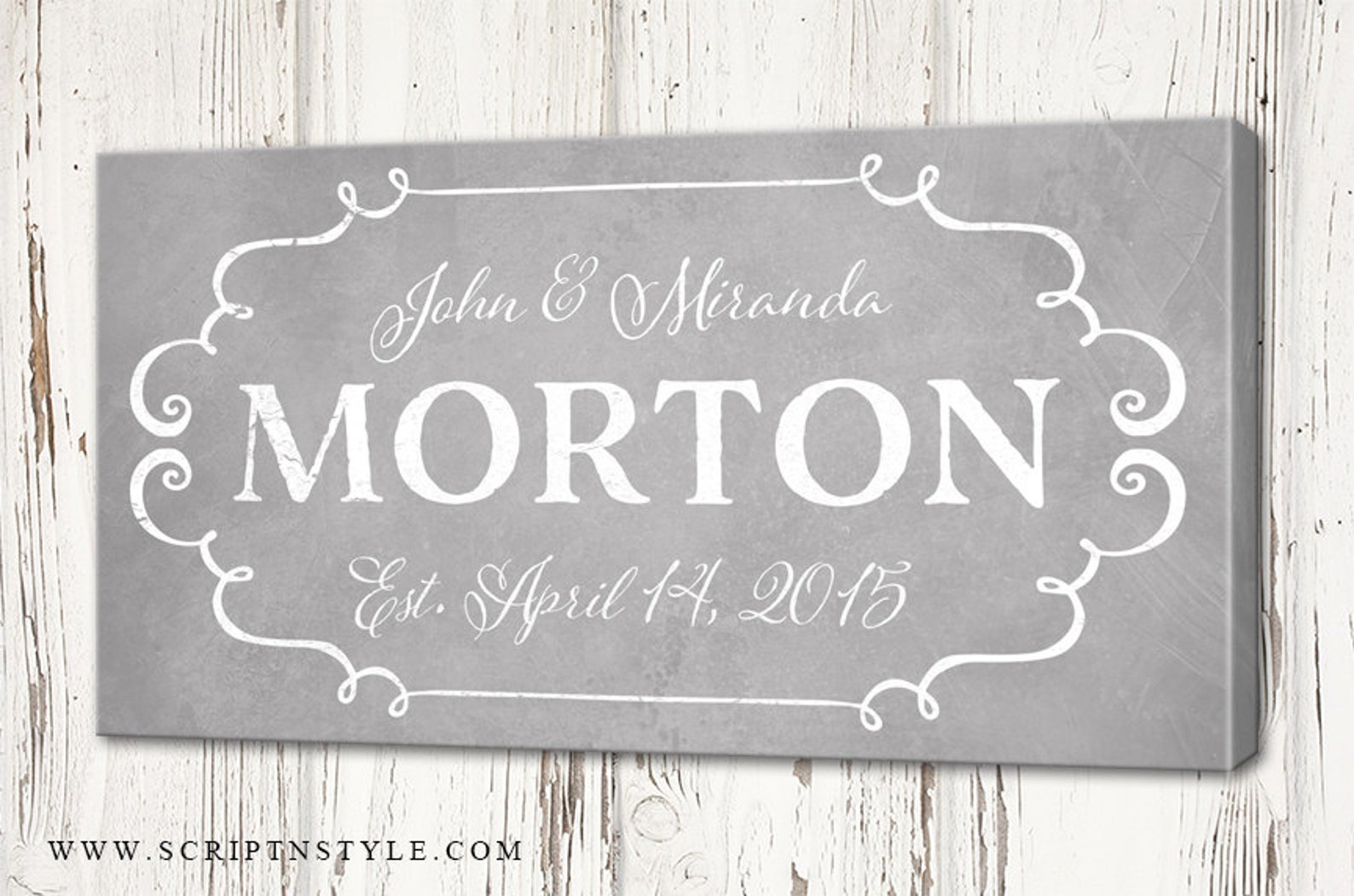 Personalized Family Name Sign Family Established Canvas Sign | Etsy