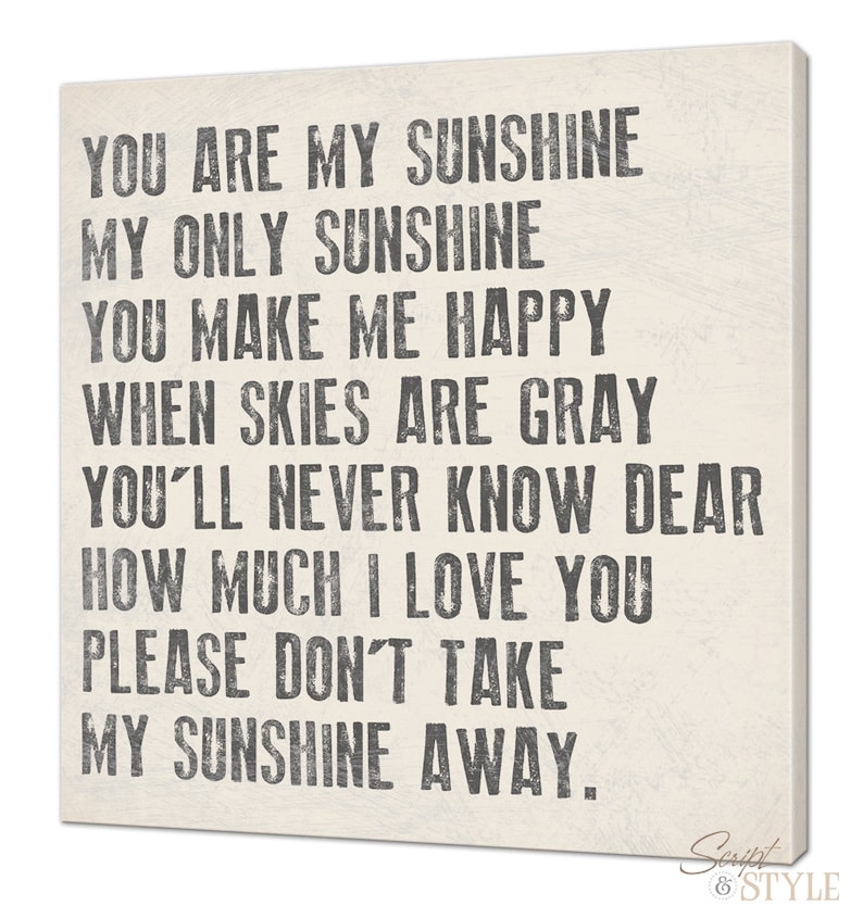 You Are My Sunshine My Only Sunshine Canvas Sign 4 Sizes - Etsy