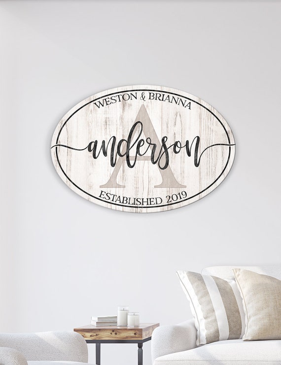 Rustic Wood Family Name Sign Farmhouse Wood Last Name Sign | Etsy