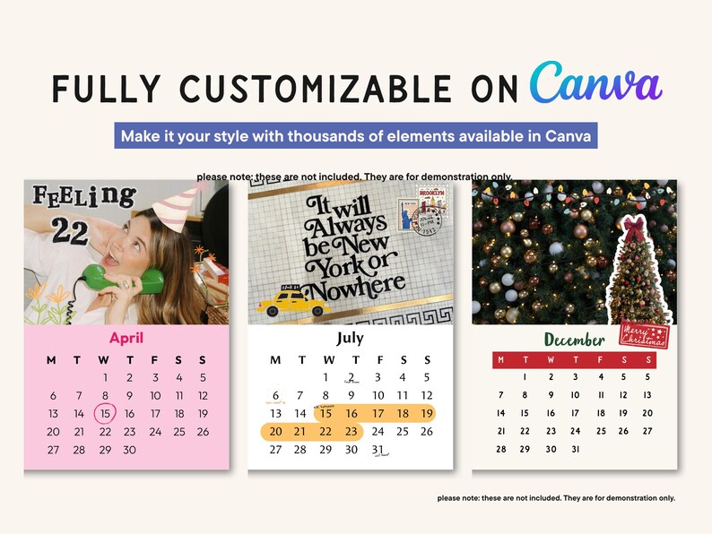 2026 Canva Calendar Editable Template - DIY (digital Download ...
