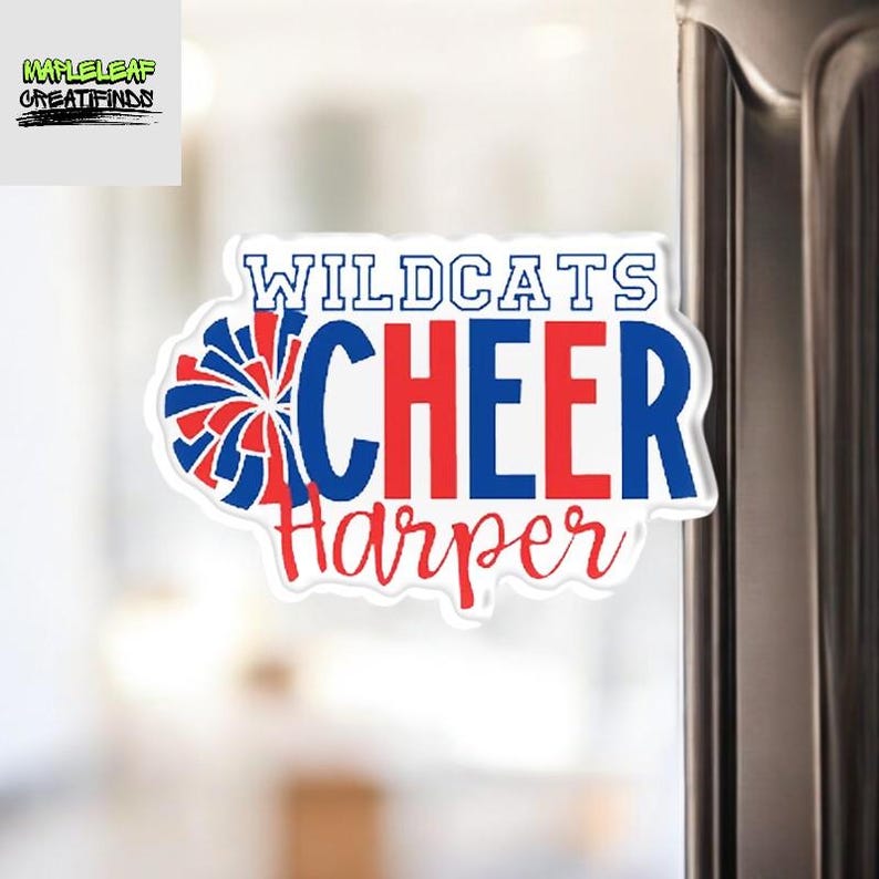 Personalized Cheer Name Magnet, Custom Cheerleader Magnet, School ...