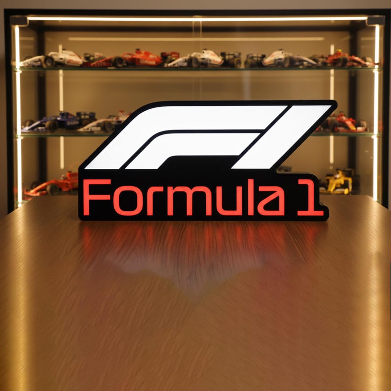Formula 1 LED Light Sign – F1 Logo Illuminated Wall, Table and Desk ...