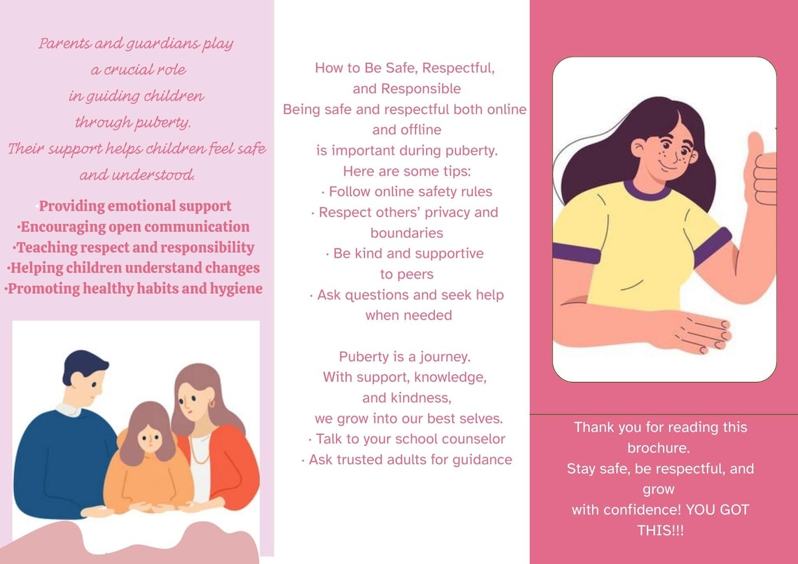 Editable Puberty Education Trifold Brochure | Growing up Guide | Health ...