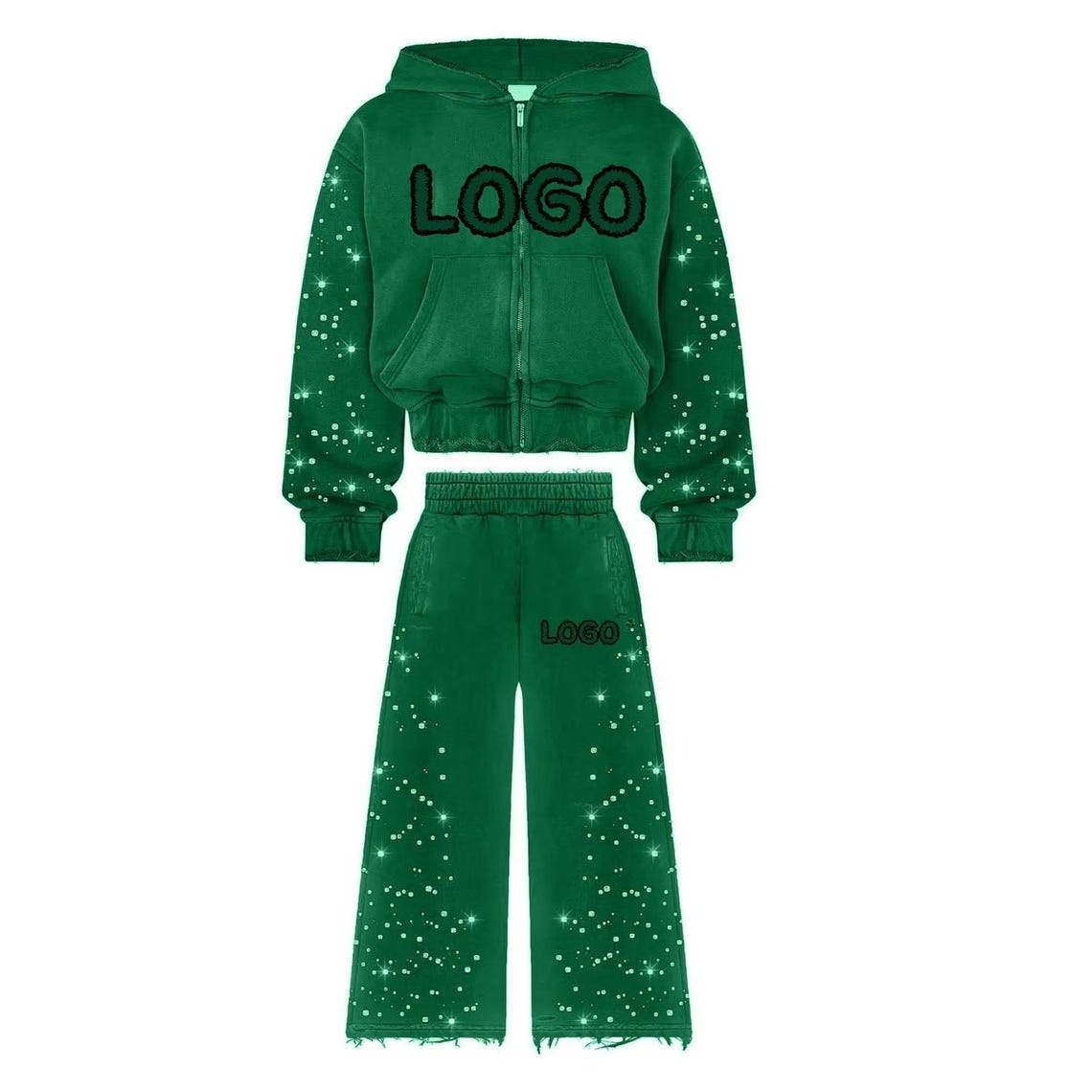 Customized Streetwear Tracksuit | Cropped Acid Wash Distressed ...