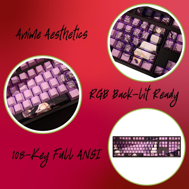Frieren Beyond Journey Keycaps: 108-key Cherry Profile PBT Dye-sub ...