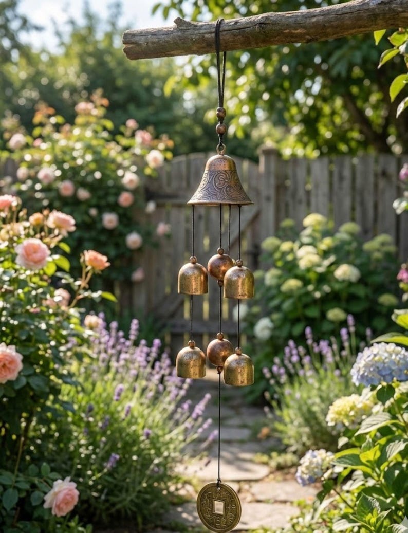 Japanese Style Ceramic Copper Bell Wind Chime Garden Decor for Patio ...