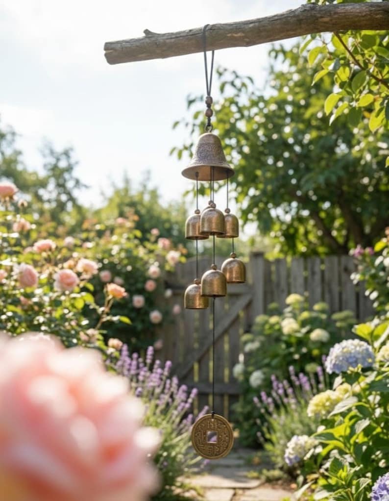 Japanese Style Ceramic Copper Bell Wind Chime Garden Decor for Patio ...