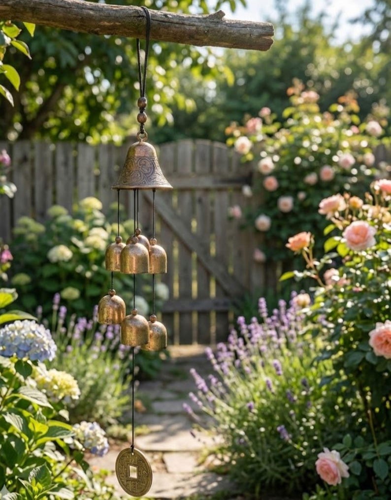Japanese Style Ceramic Copper Bell Wind Chime Garden Decor for Patio ...
