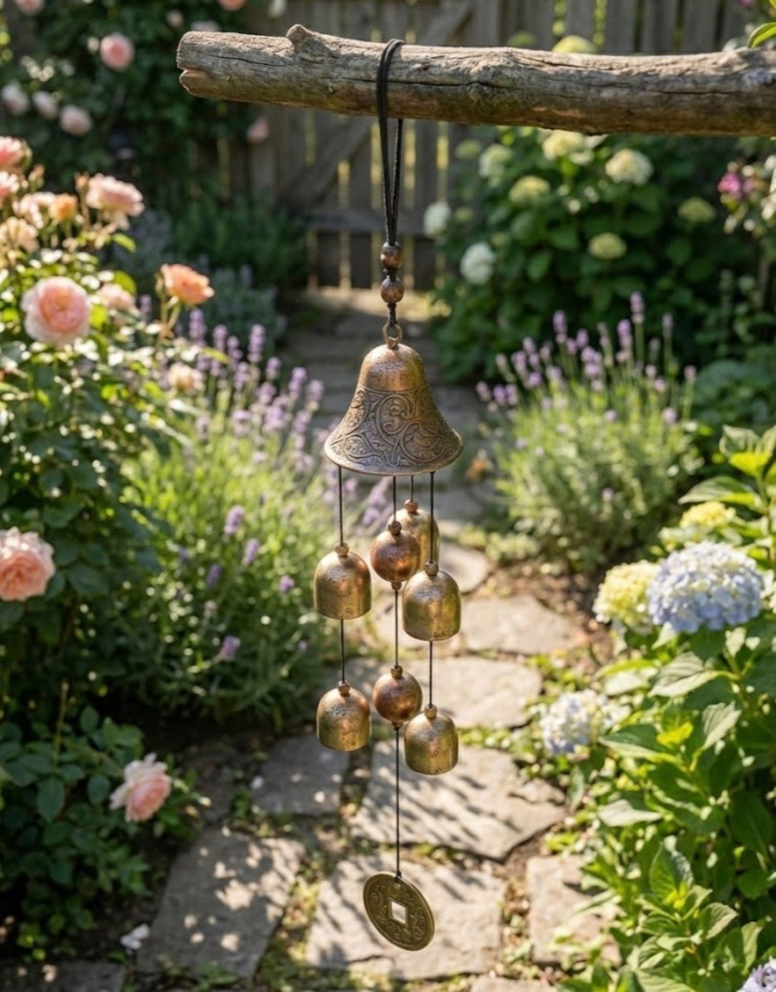 Japanese Style Ceramic Copper Bell Wind Chime Garden Decor for Patio ...