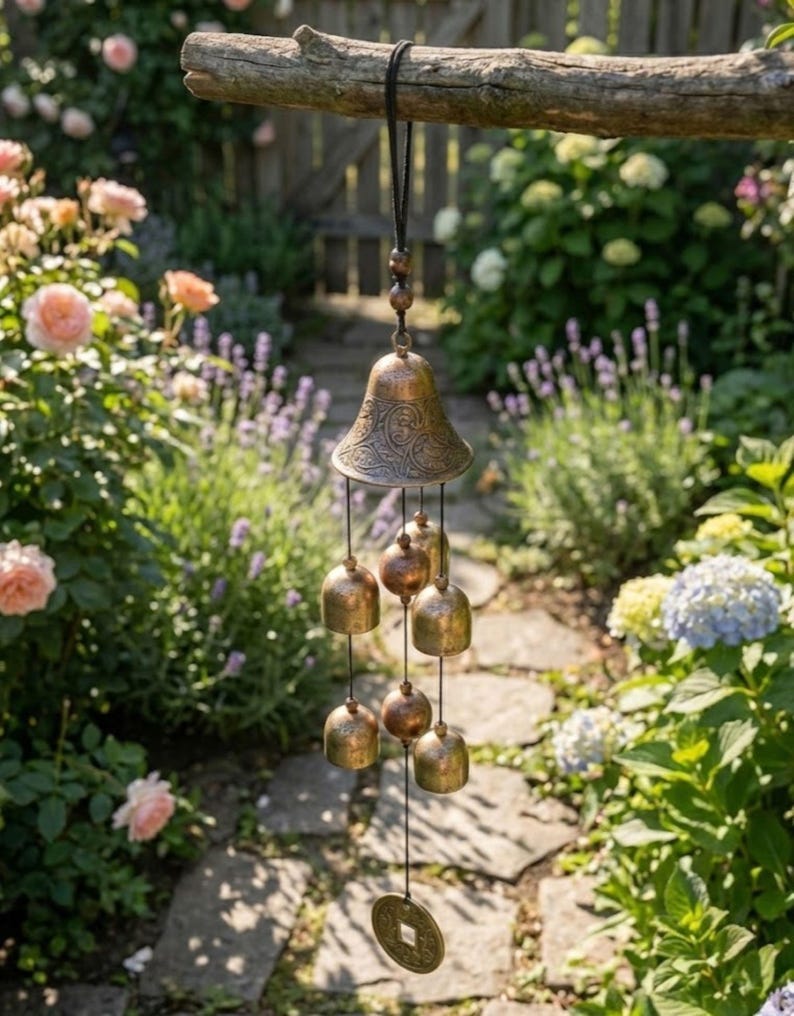 Japanese Style Ceramic Copper Bell Wind Chime Garden Decor for Patio ...