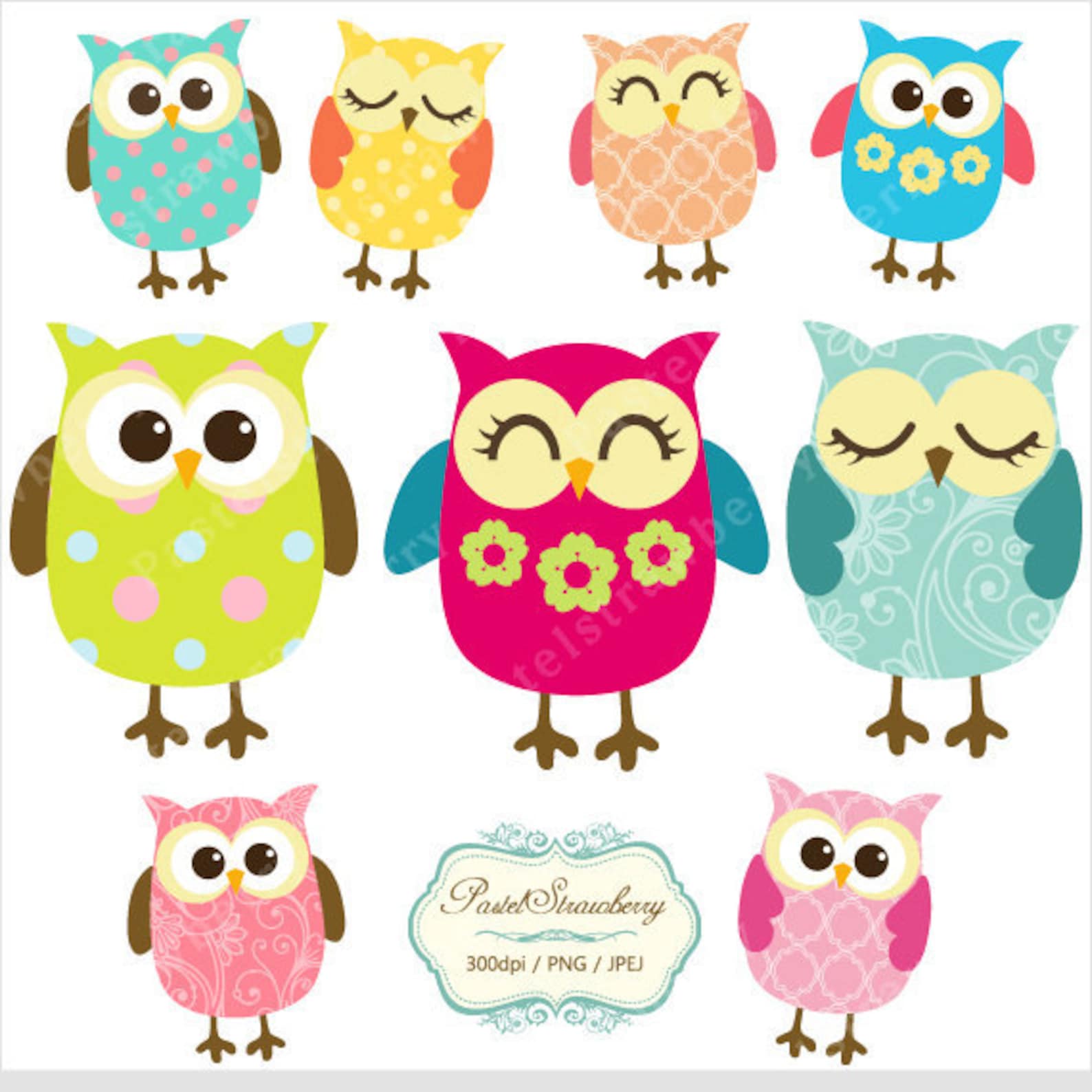 9 Owls Personal or Small Commercial Use P047 - Etsy