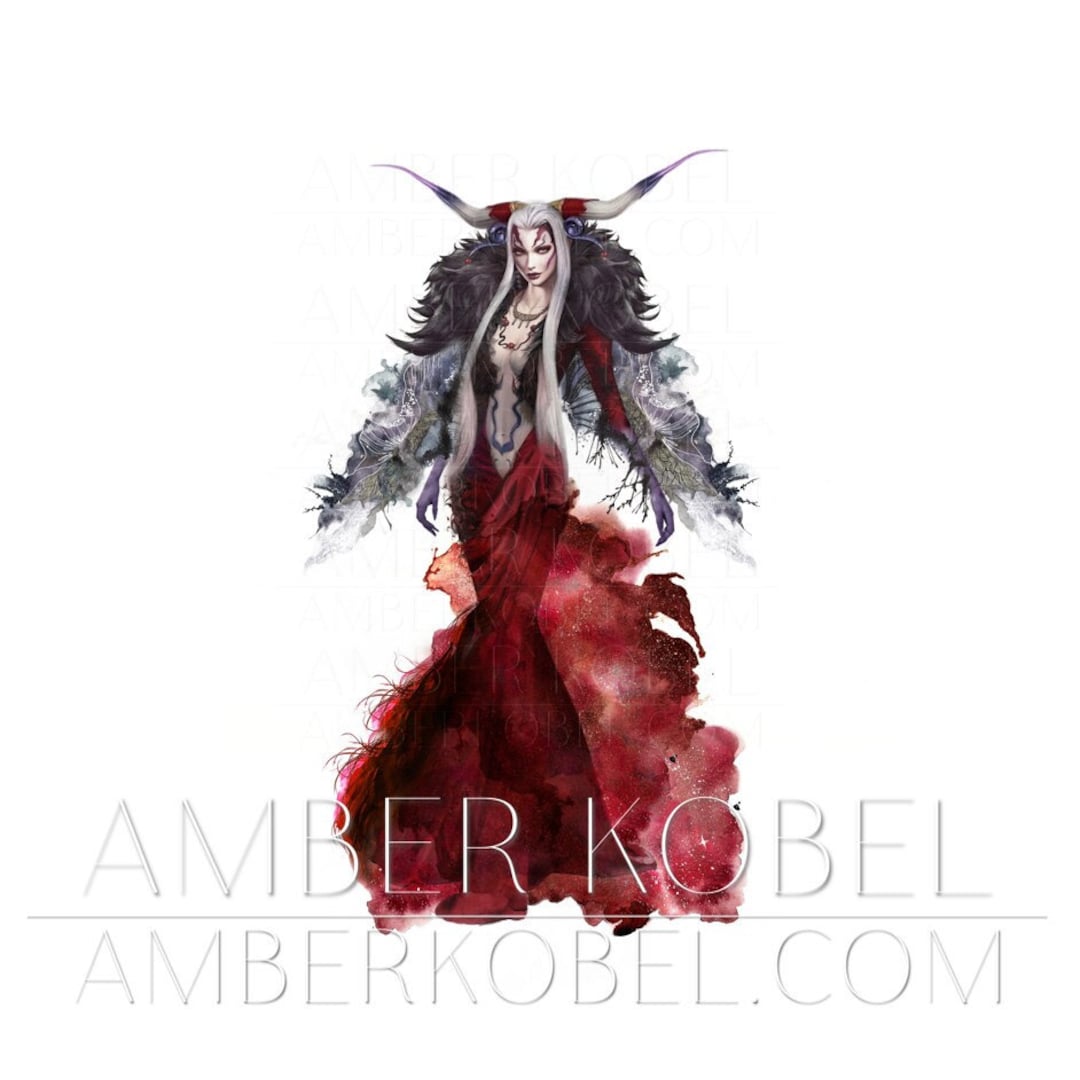 FFVIII - Sorceress Ultimecia - Watercolor Gouache Portrait- Dissidia ...
