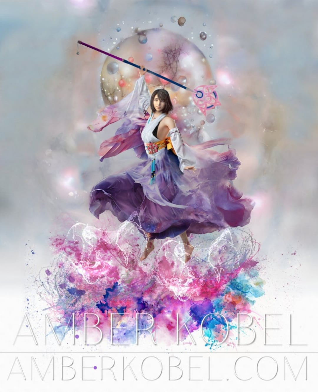 Watercolor Yuna of FFX - Dancing to Perform a the Sending - Pyrefly ...