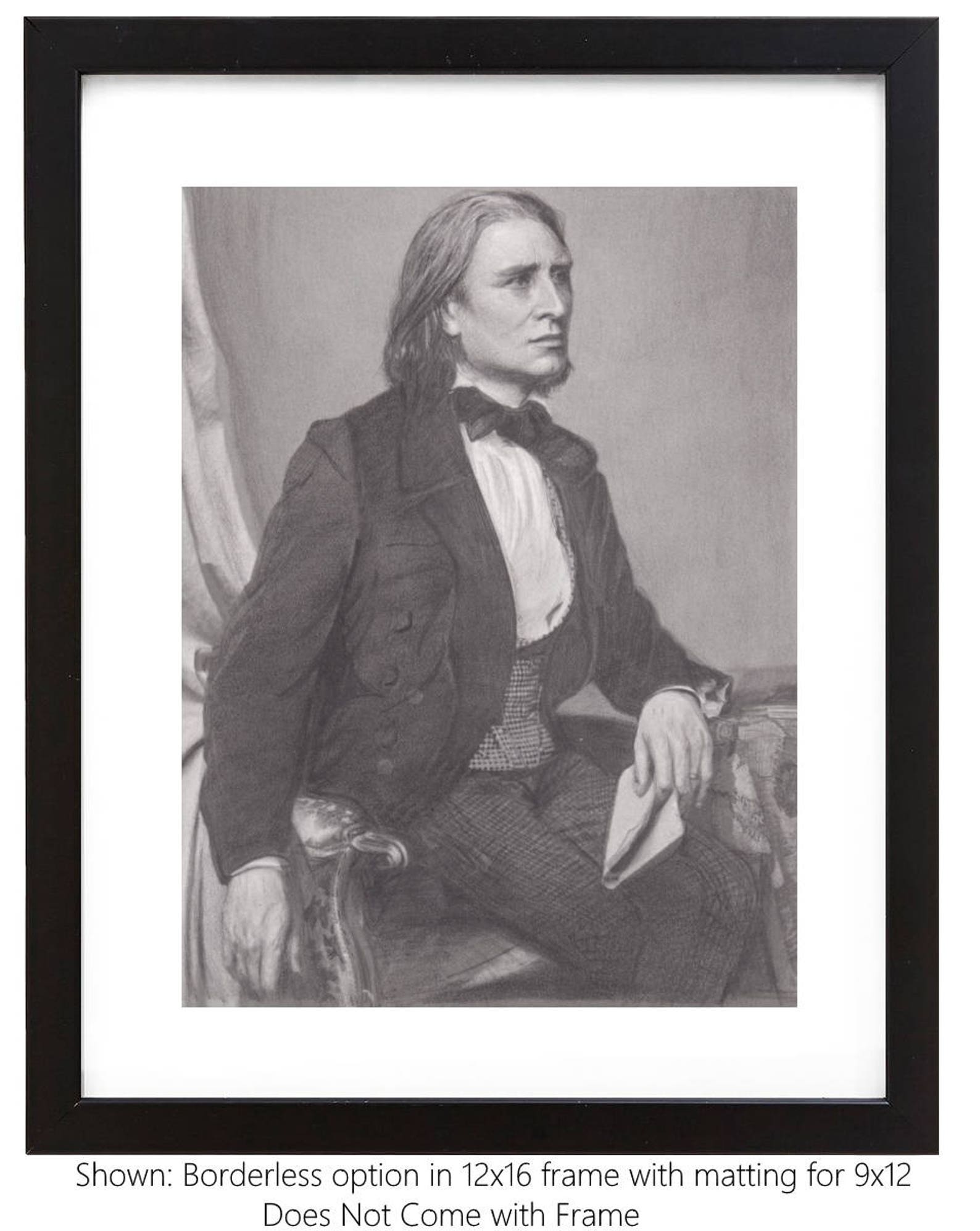 Franz Liszt - Black and White - Realism Pencil Drawing - Print - Etsy
