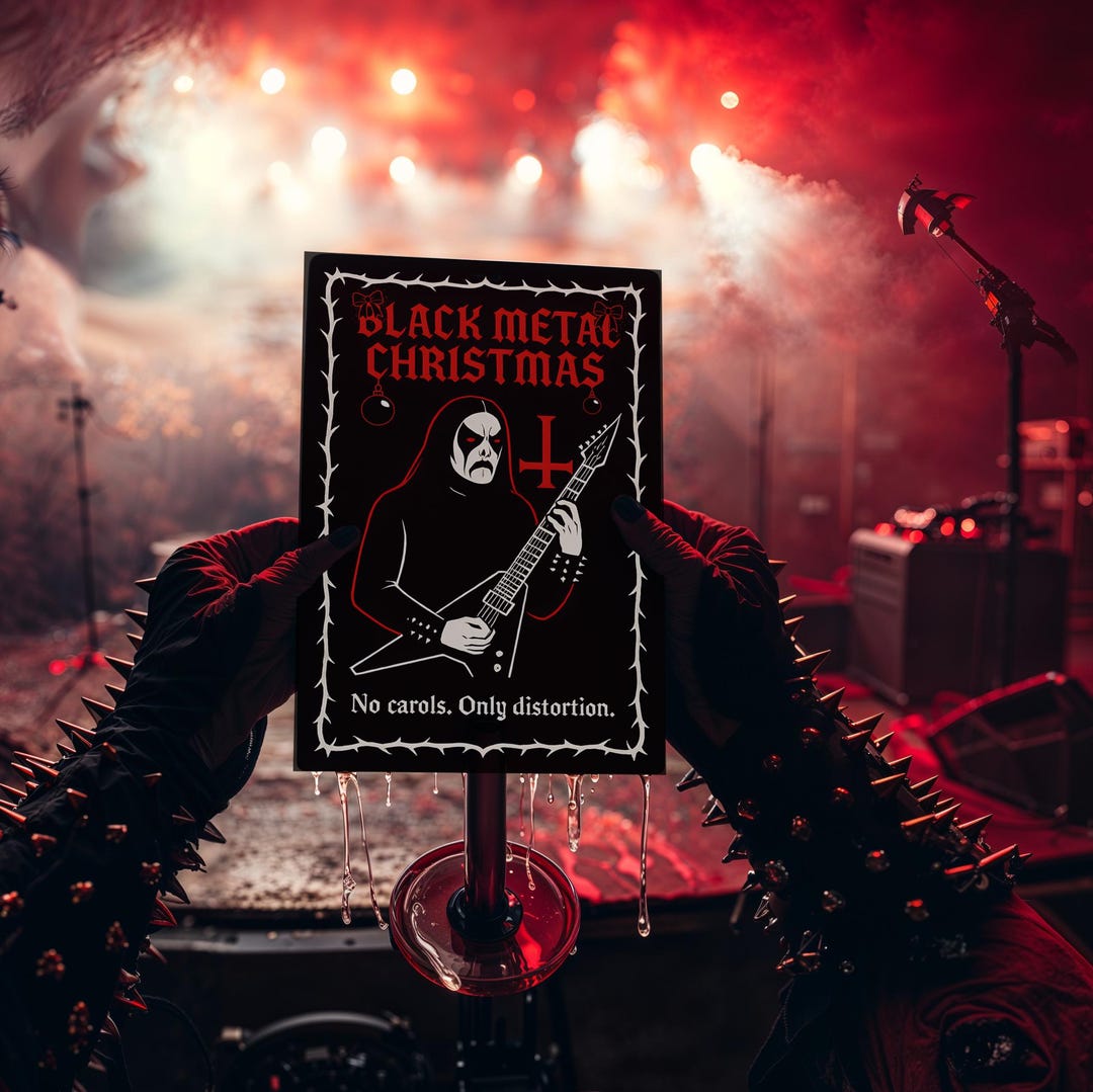 Black Metal Printable Christmas Card 5x7 – Anti Christmas Corpsepaint ...