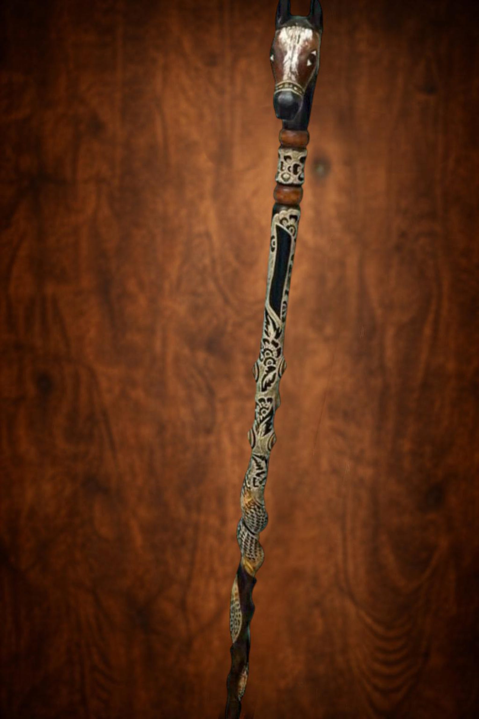 Walking Cane, Horse Head Hand Carved, Wooden Luxury Gift for Him ...