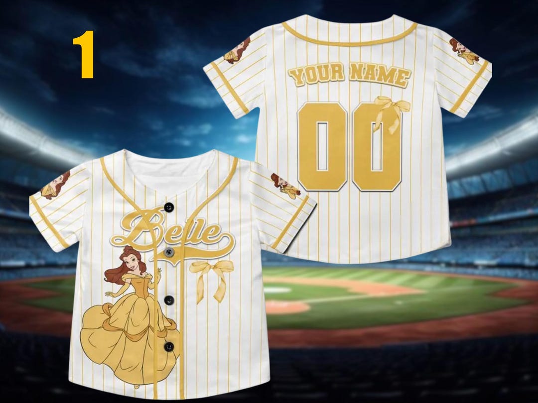 Personalized Disney Princess Baseball Jersey, Custom Name Baseball ...