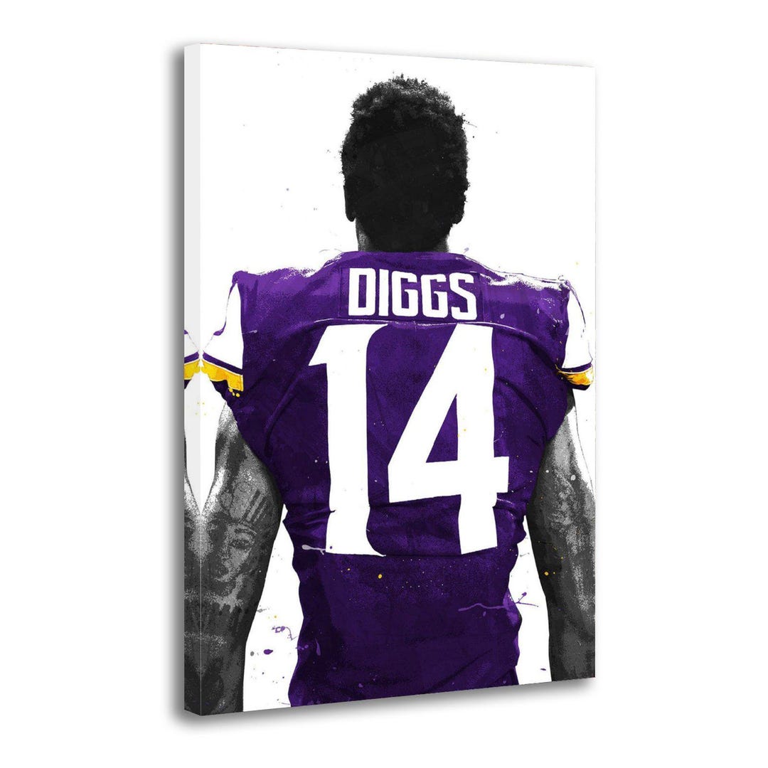Stefon Diggs Vikings Jersey Posters Wall Art Painting Canvas Gift ...
