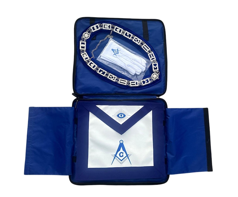 Masonic Regalia Set: Blue Lodge Master Mason Apron, Chain Collar ...