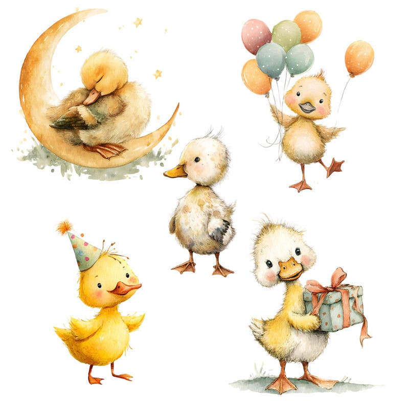 One Lucky Duck Clipart - Baby Shower Clipart - Cute Duck Clipart ...