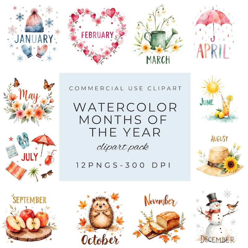June Calendar Clipart - Etsy