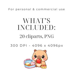 Capybara Clipart for School, Cute Kawaii Animal Digital Download, Kids ...