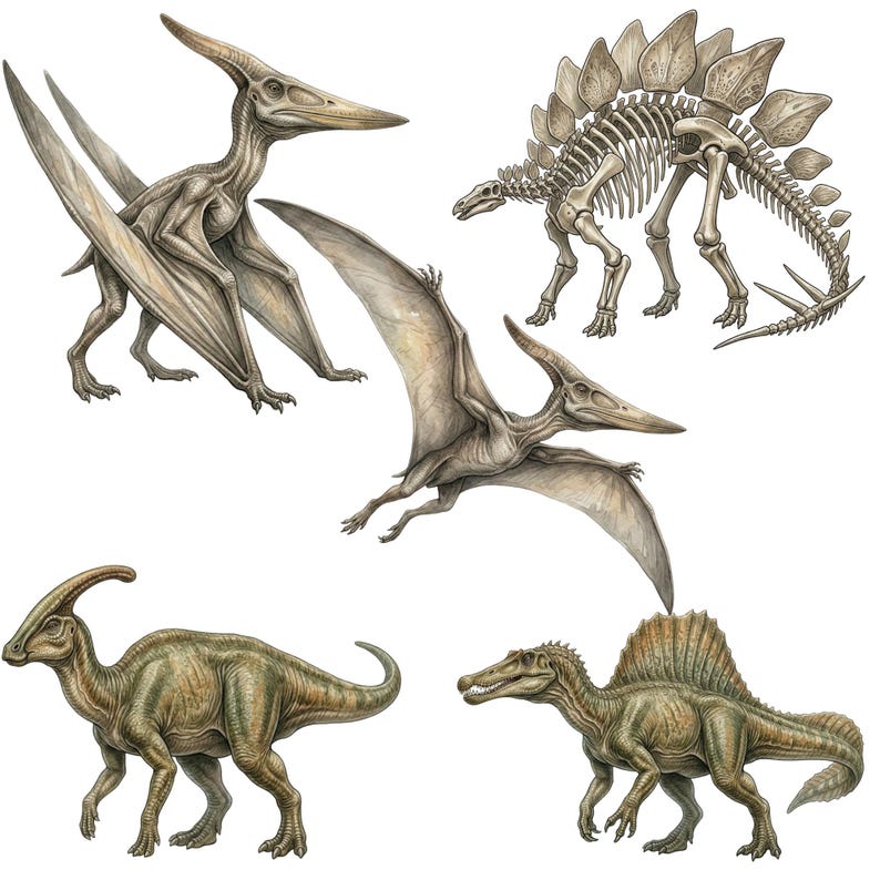 Realistic Dinosaur Clipart, Watercolor T-rex PNG, Watercolor Dinosaur ...