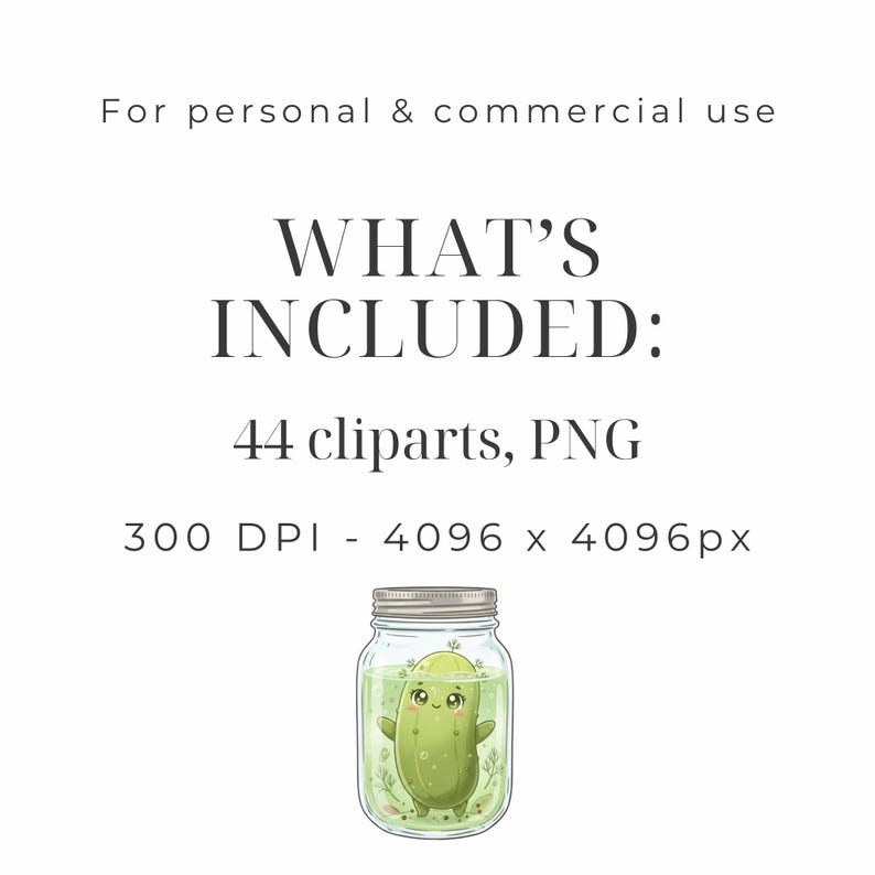Happy Pickle Clipart, Funny Kawaii Dill Pickle Art, Digital Download ...