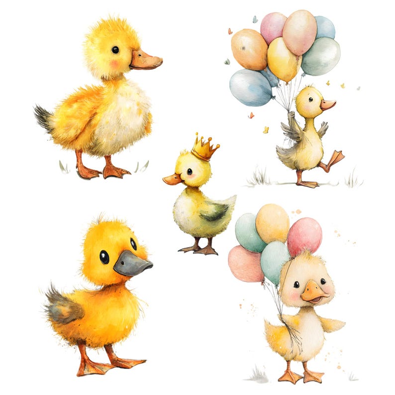 One Lucky Duck Clipart - Baby Shower Clipart - Cute Duck Clipart ...