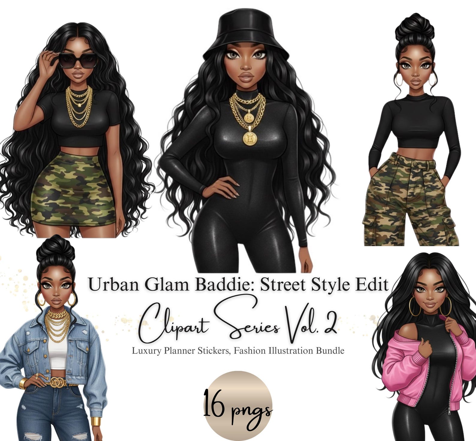 Urban Glam Baddie: Street Style Edit – Vol. 2.| 16 Png - Etsy