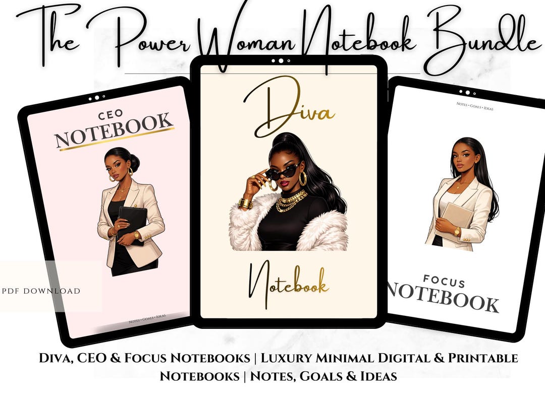 Power Woman Notebook Bundle | Diva, CEO, Focus Notebooks | Digital ...