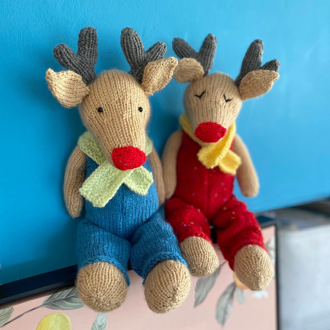 Rudolph Reindeer Christmas Knitting Pattern, Downloadable Knitting ...